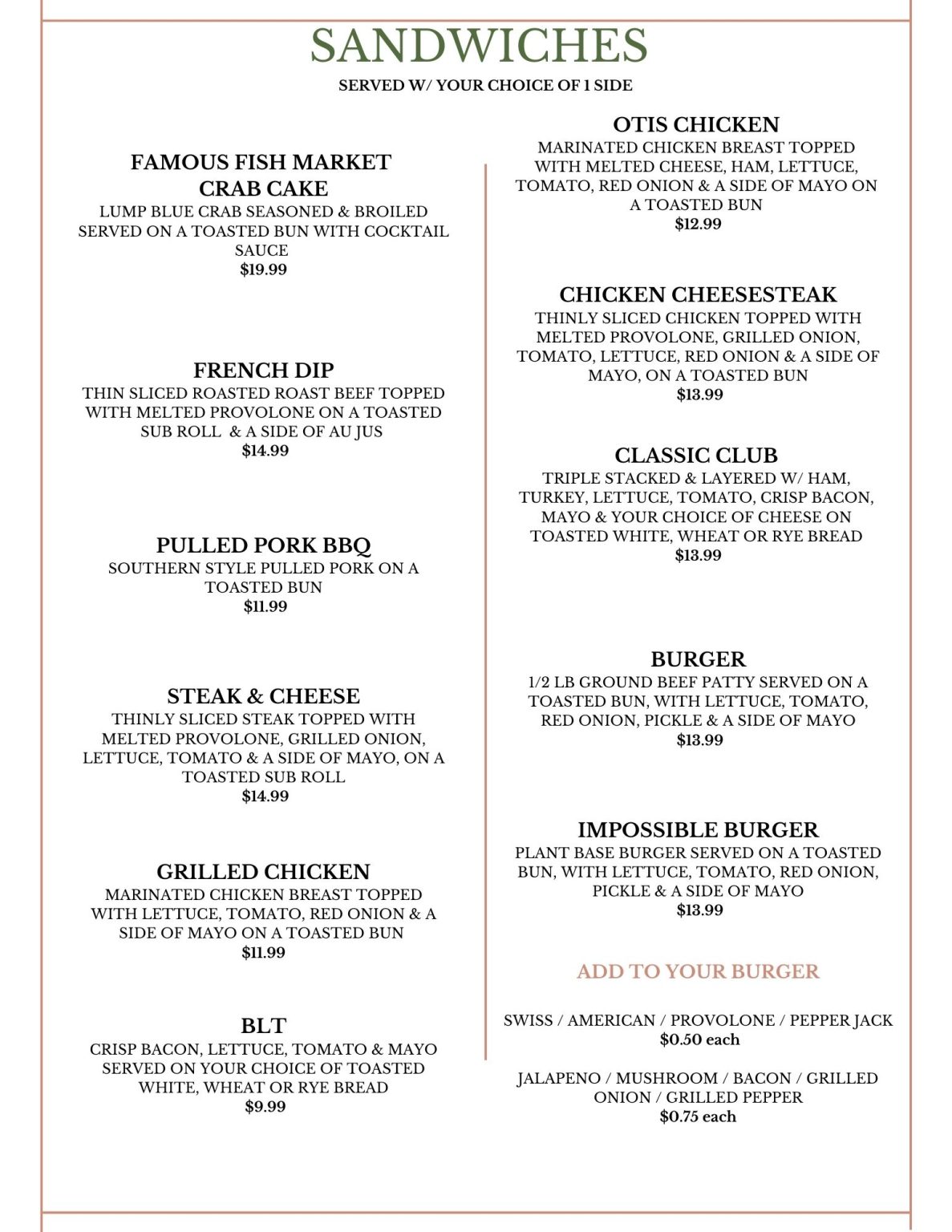 full menu | Crystal City Restaurant